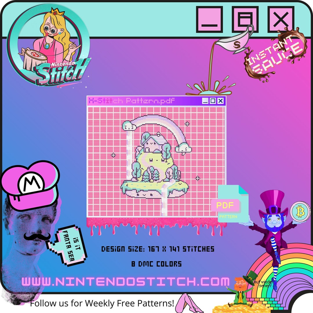 Isometric Land of Kawaii Cross Stitch Pattern Funny Anime Fan Gift ...