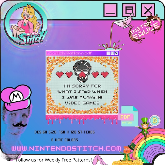 Gamer Cross Stitch Pattern Video Game Xstitch Pattern Kit - Etsy