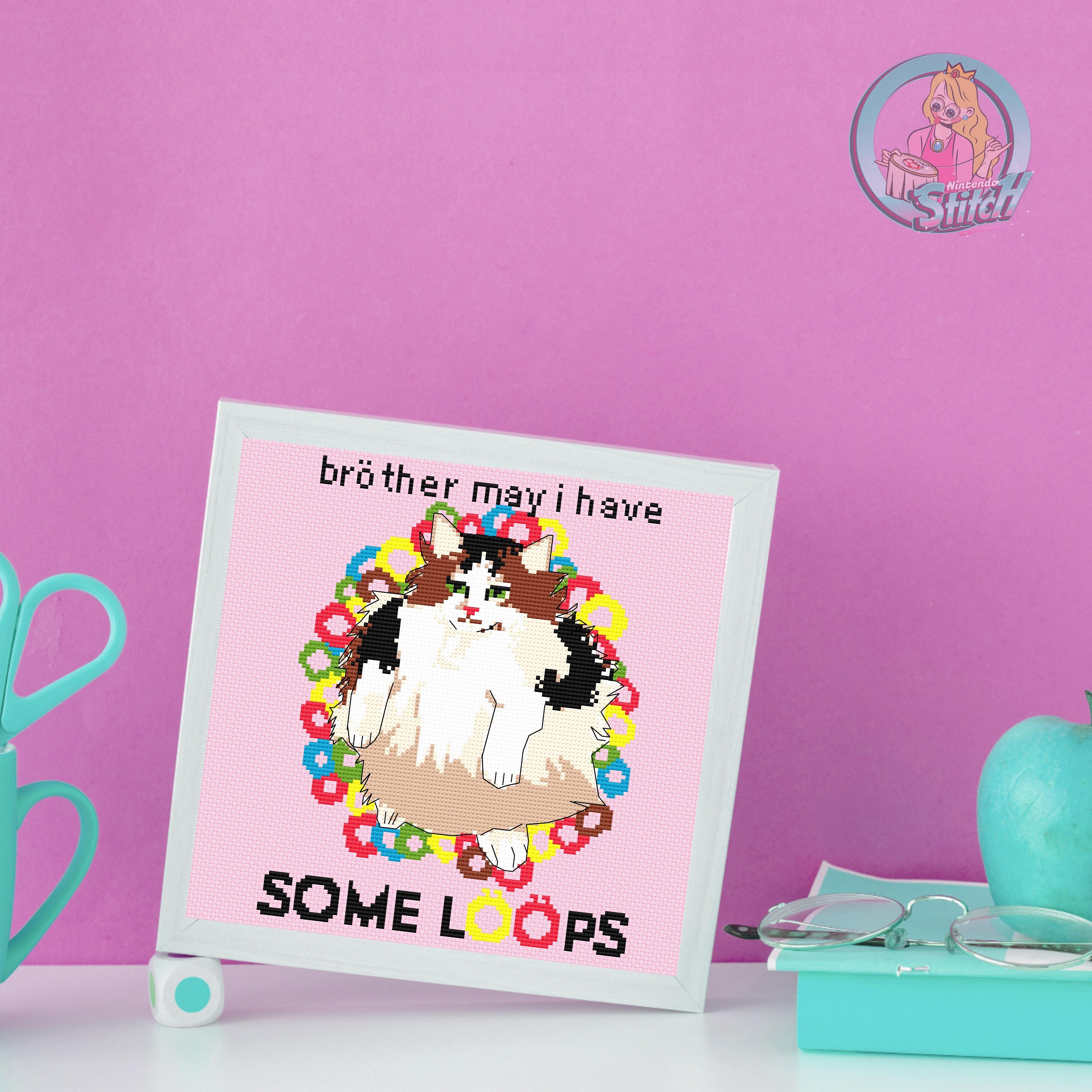 Brother May I Have Some Loops Cross Stitch Pattern Fat Cat - Etsy