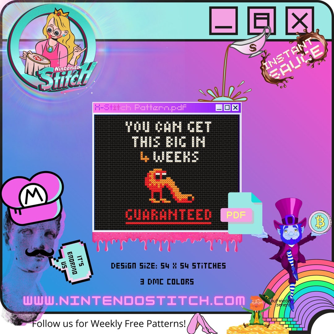 This Big Cross Stitch Pattern | Video Game Xstitch Pattern Kit | Arcade ...