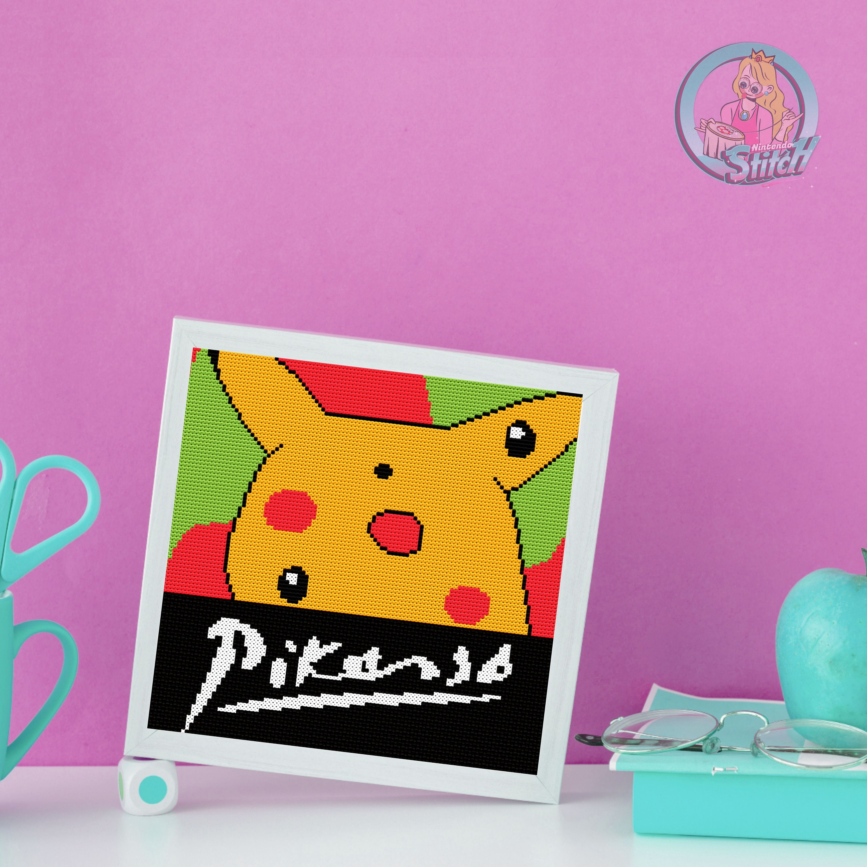 Pikachu Picasso Cross Stitch Pattern Anime Pokemon Xstitch - Etsy Australia