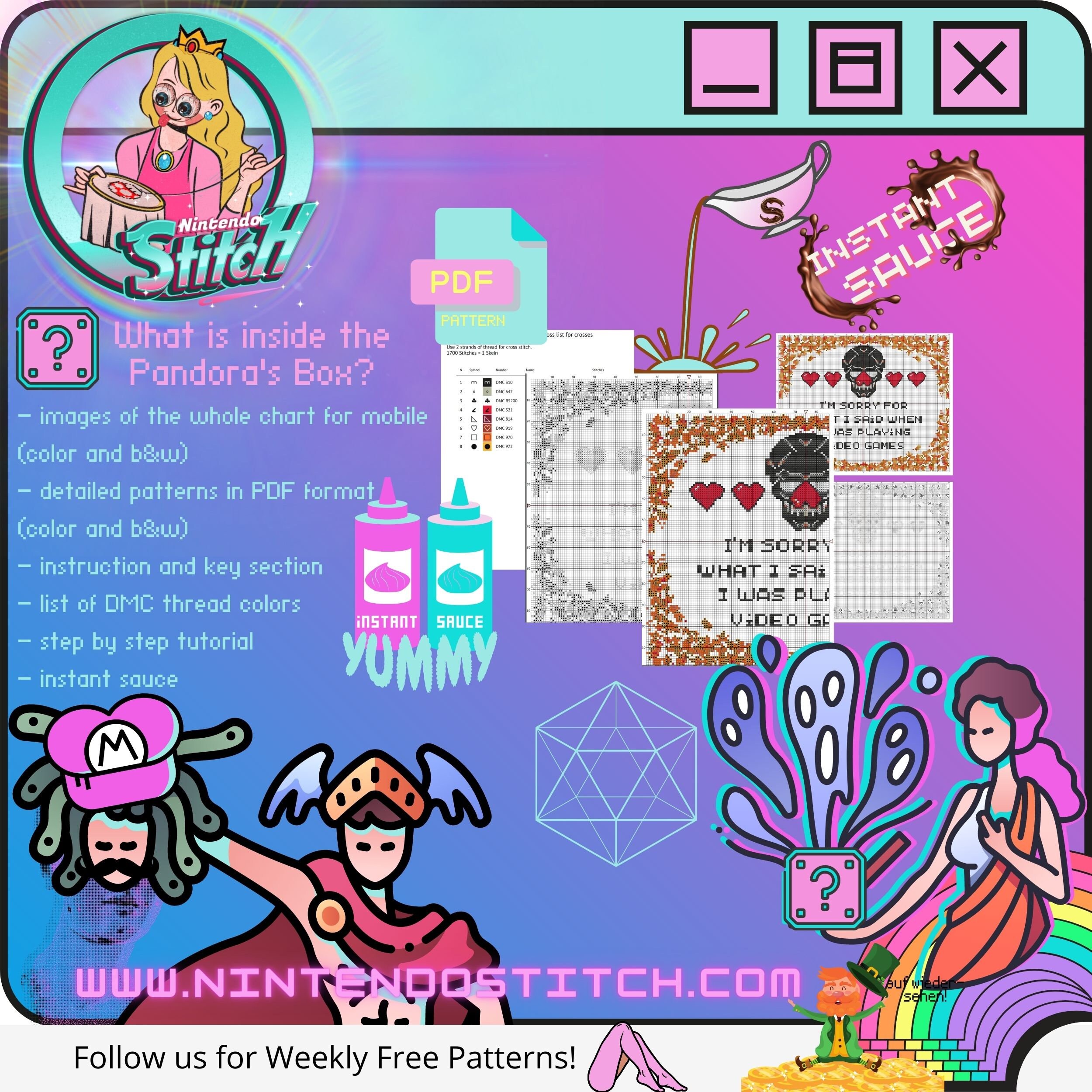 Dabbing Unicorn Dab Cross Stitch Pattern | Meme Xstitch Pattern Kit ...