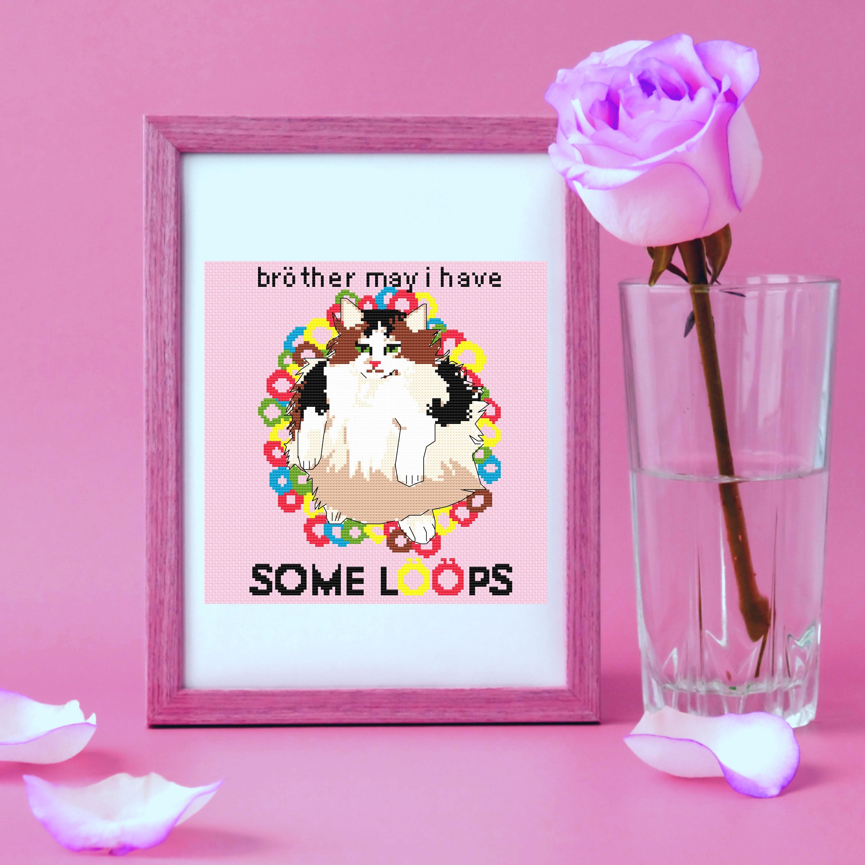 Brother May I Have Some Loops Cross Stitch Pattern Fat Cat - Etsy