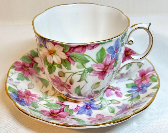 Royal Albert Summer Glory Cup and Saucer - Fluted Countess Shape Floral ...