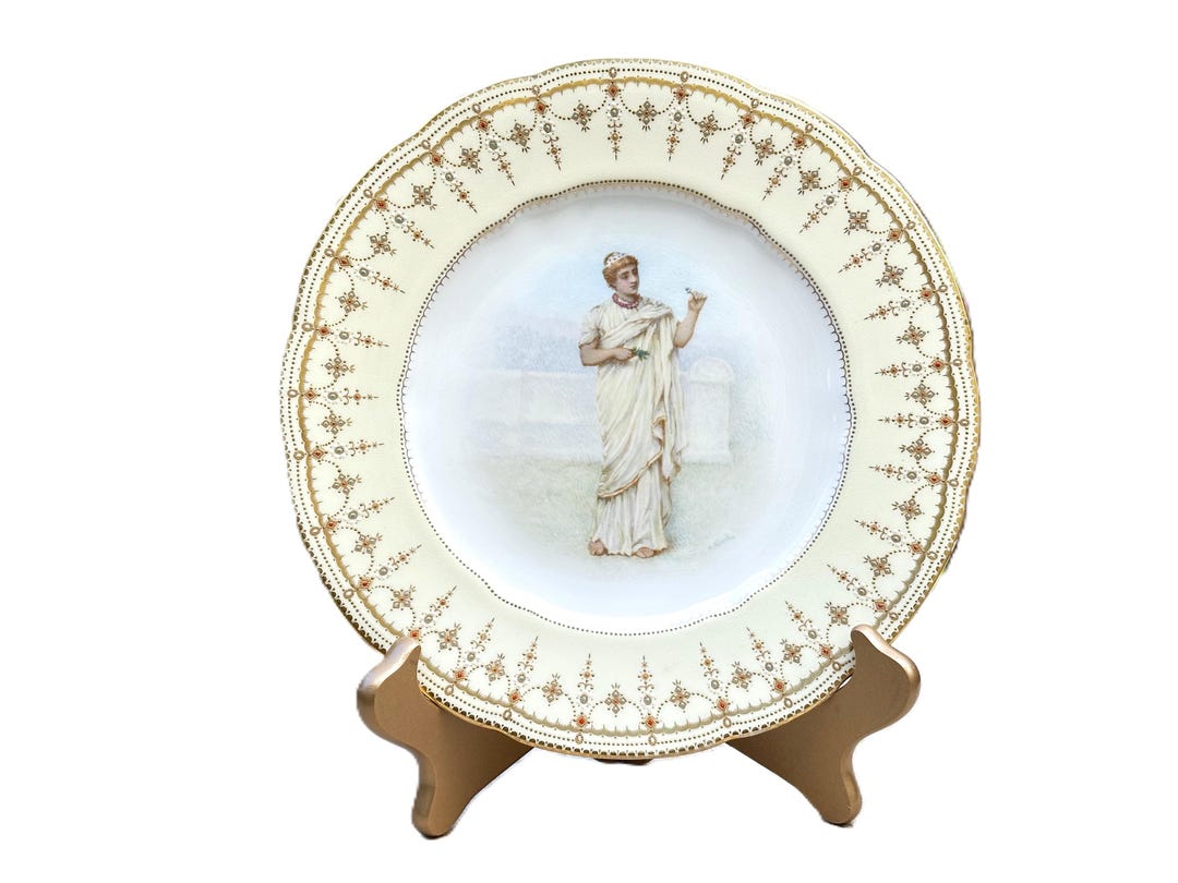 Antique Copeland Spode Jewelled Portrait Cabinet Plate – Signed S ...