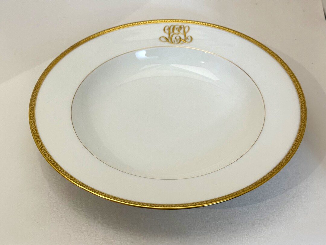 Antique Limoges Soup Bowl: Tressemanne & Vogt Golden Rim, LLE Monogram ...