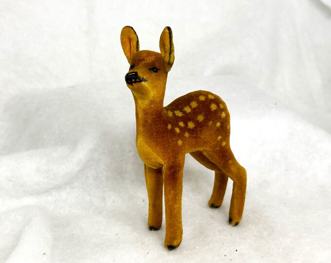 Miniature Steiff Fawn, 1950's 5 Brown Velvet Spotted Deer, No Button or ...