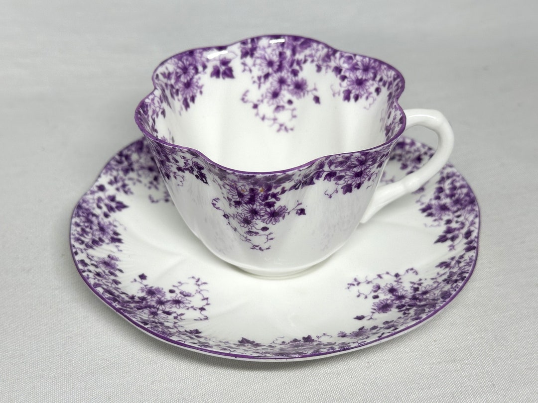 Dainty Mauve by Shelley, Dainty Shape Cup and Saucer, Purple Floral ...