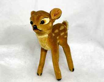 Miniature Steiff Fawn, 1950's 5 Brown Velvet Spotted Deer, No Button or ...
