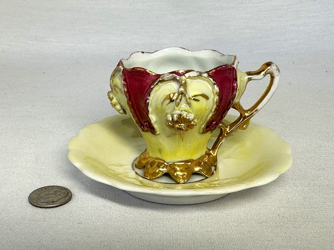 Antique Lusterware Child's Cup and Saucer: Victorian German Porcelain ...