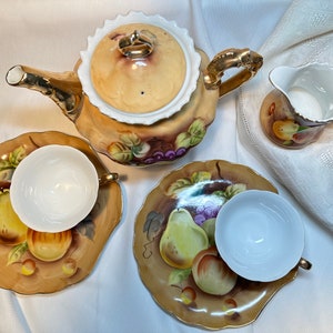 Heritage Brown by Lefton Tea for Two Fruit Pattern NE 3113 Tea Set ...