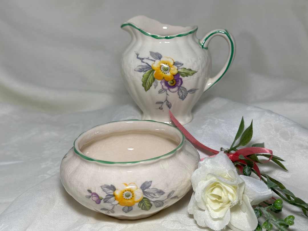 Solian Ware Creamer and Sugar by Simpson Potters, Cobridge, England ...