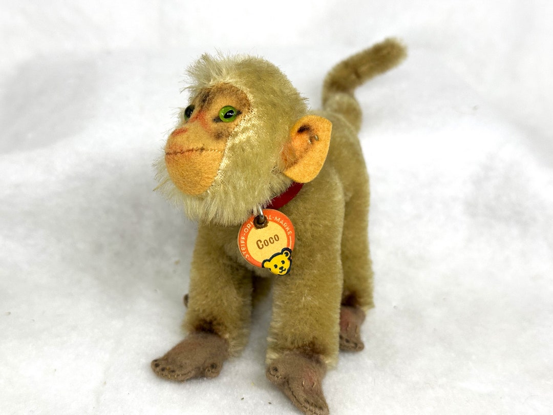 Steiff Cocoa the Baboon, 1950's Red Bottom #1310 Mohair 4" Baboon With ...