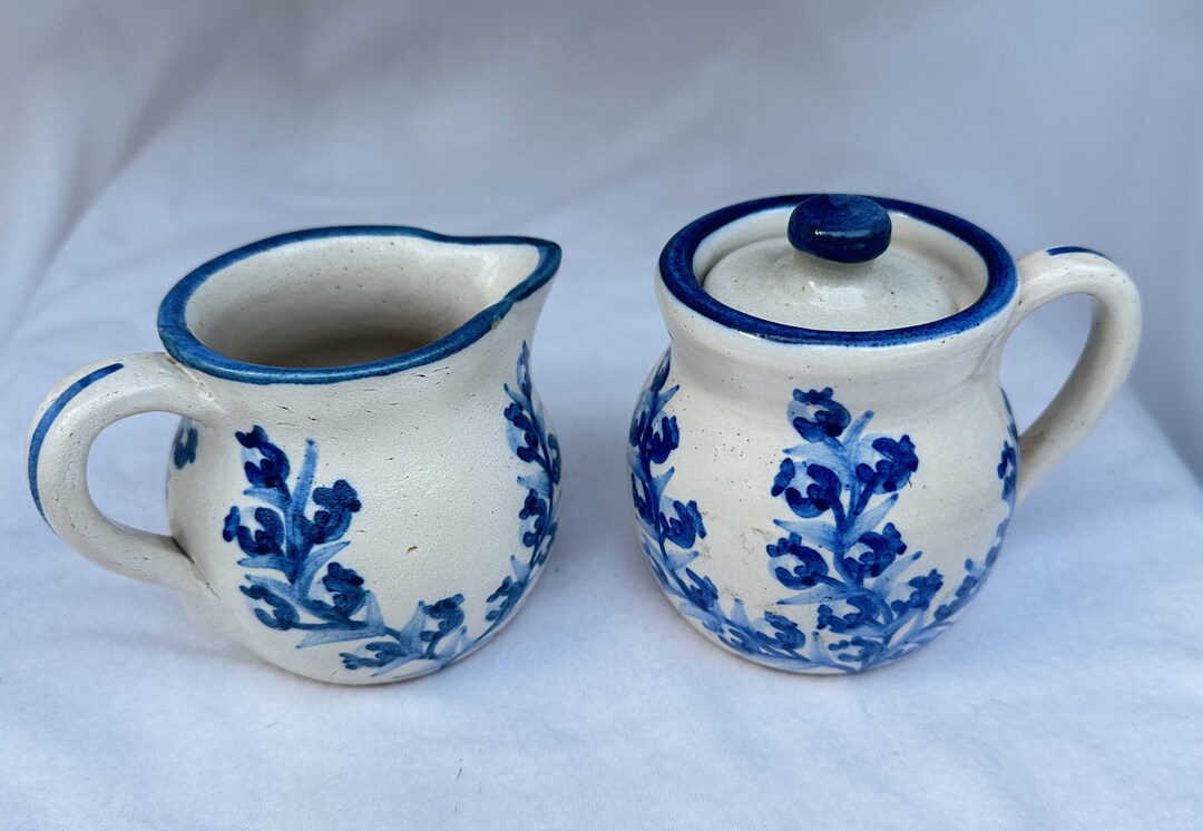Dorchester Pottery Blueberry Pattern Creamer and Sugar - Dorchester ...