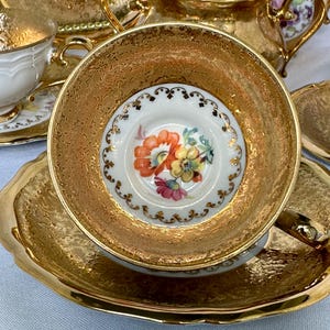 Gold Demitasse Set, 1950's German Tea Service for Six, Marie Luise by ...
