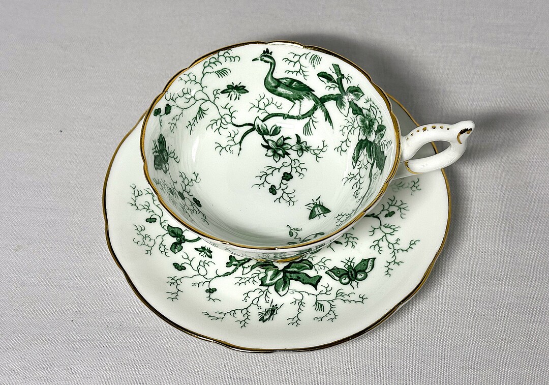 Coalport Green Cairo Teacup Set: Mid-century English Bone China - Etsy