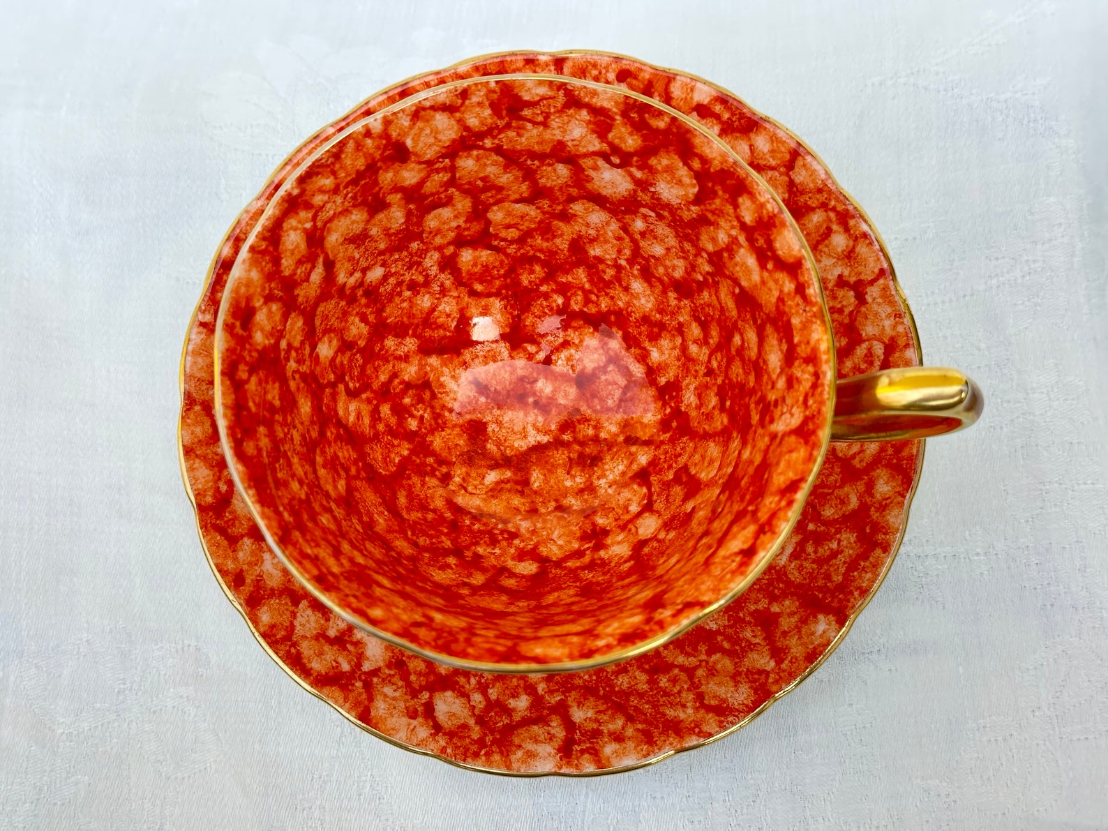 Sponged Orange Tea Cup by Royal Chelsea 1950's English - Etsy Canada