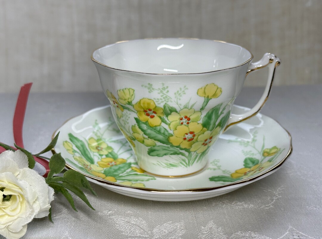 Vintage Yellow Primrose Cup and Saucer - Old Royal Bone China 1960's ...