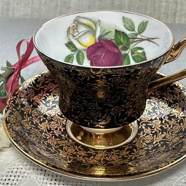 Red Rose Tea Cup - Etsy