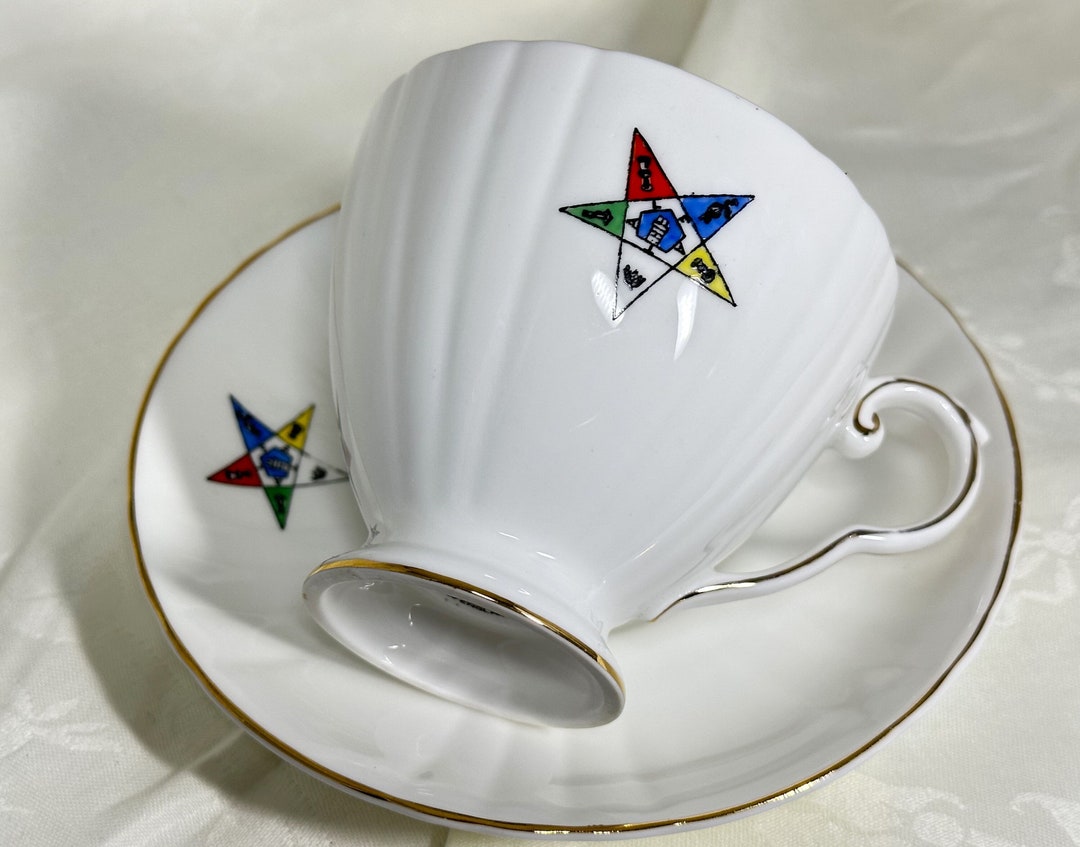 Order of the Eastern Star Cup and Saucer by Royal Grafton 1960's ...