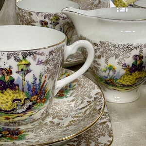 Crinoline Lady Bone China English Tea Set by Colcough, Pattern 7130 ...