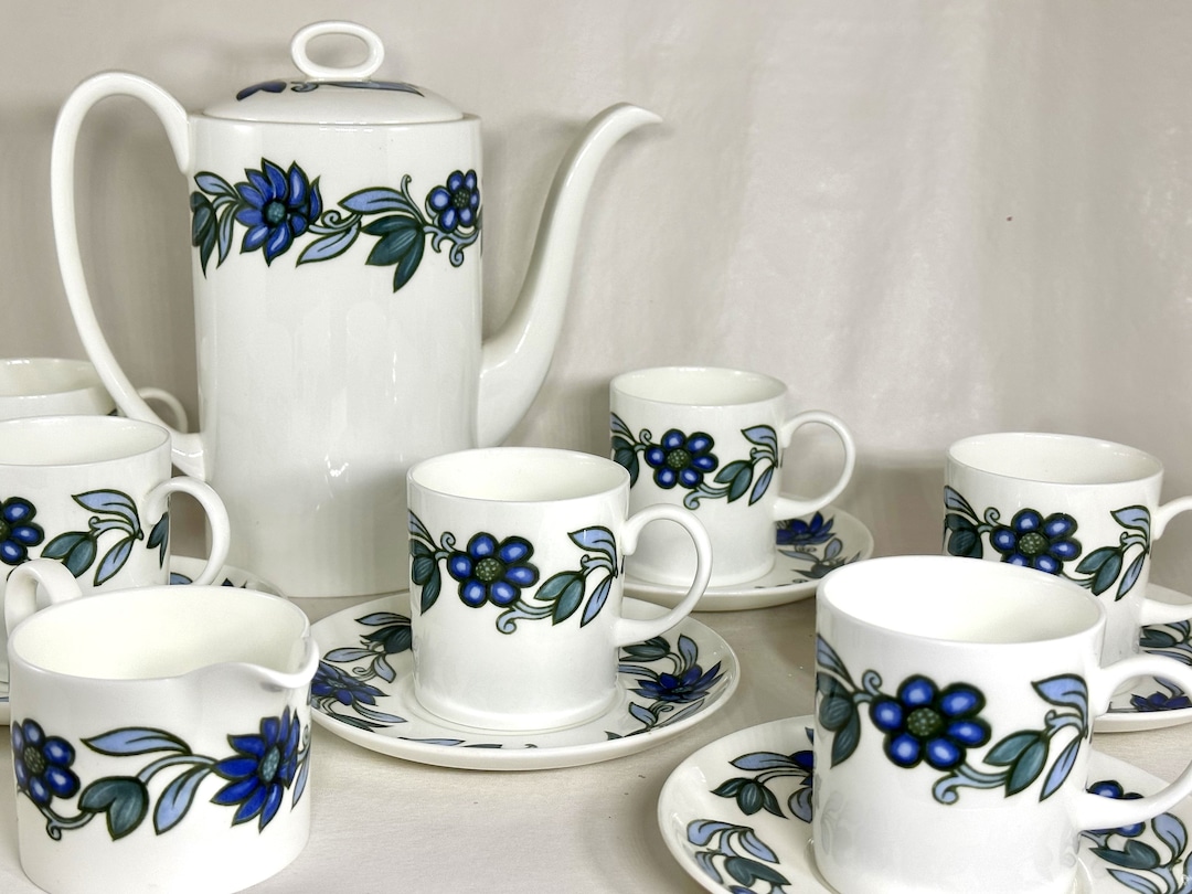 Blue Art Nouveau Susie Cooper Designs by Wedgwood, 1970's Fine English ...
