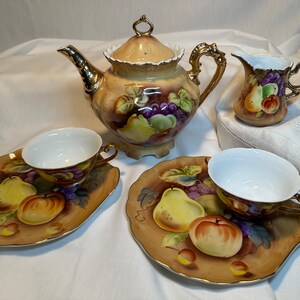 Heritage Brown by Lefton Tea for Two Fruit Pattern NE 3113 Tea Set ...