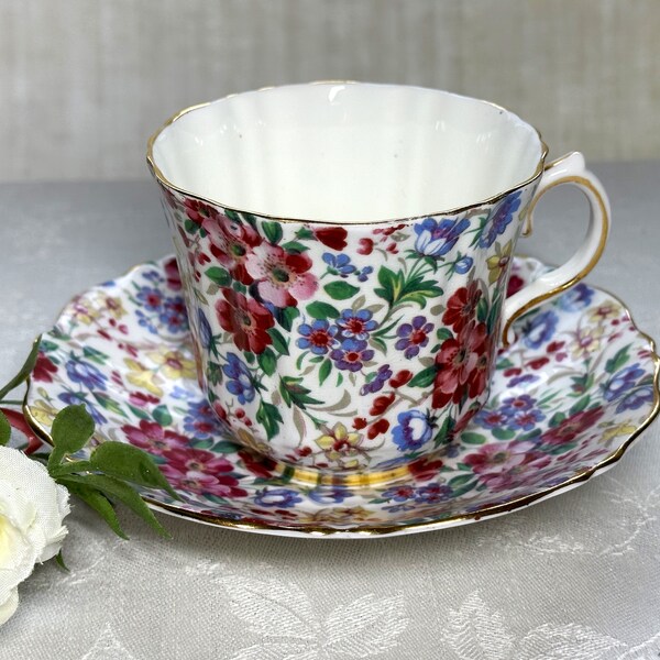 Chintz Tea Cup - Etsy