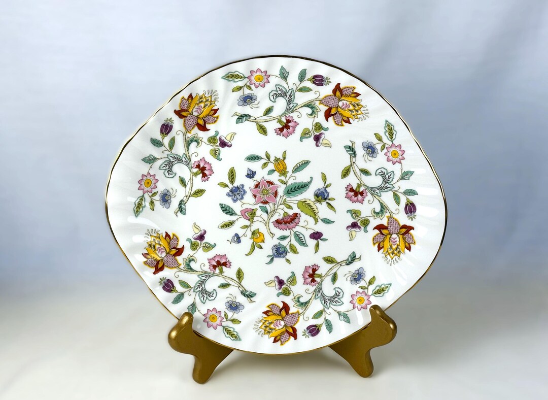 Minton Haddon Hall 50th Anniversary Serving Plate, Gold Rim Platter - Etsy
