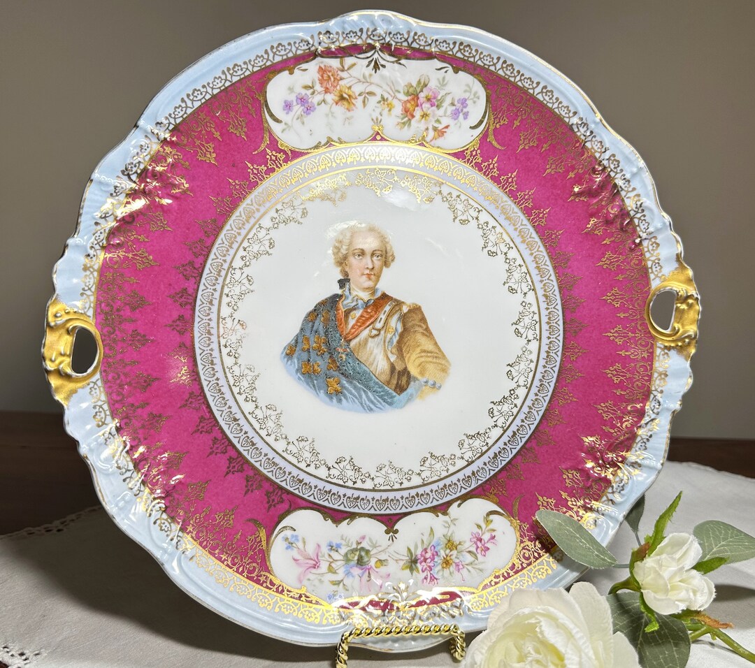 Antique King Louis XV Porcelain Cabinet Plate Gilded Cake - Etsy
