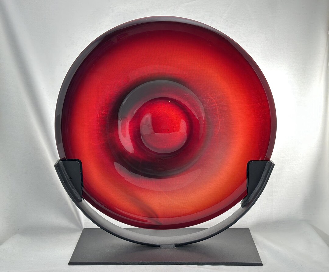 Nicholson Art Glass Sculpture, 15" Tall, Hand-blown California Artists ...