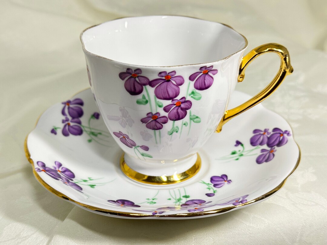 Royal Standard Violets Cup and Saucer Purple Violets 1031 Springtime ...
