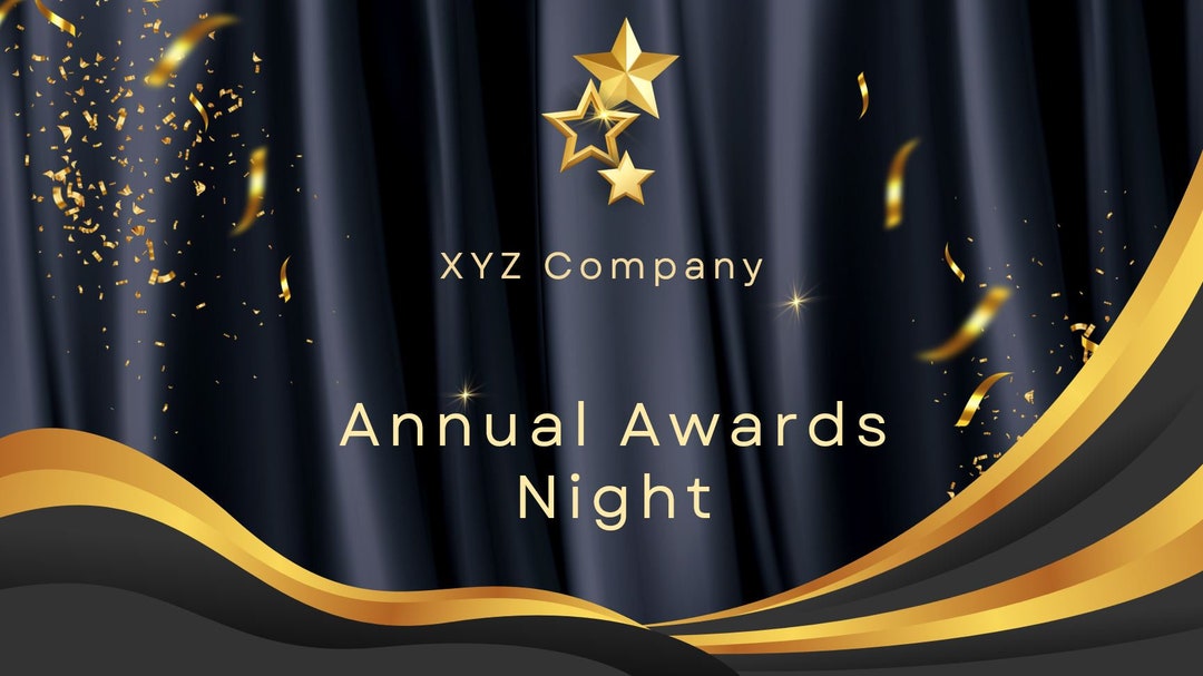 Black and Gold Awards Ceremony Powerpoint Template - Etsy