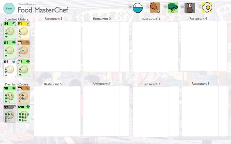 Food Masterchef - Playingcards.io Template - Etsy