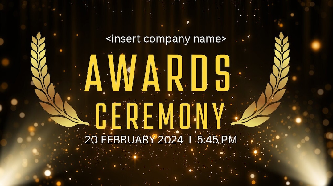 ELEGANT GOLD Awards Ceremony Powerpoint Template | Presentation for ...