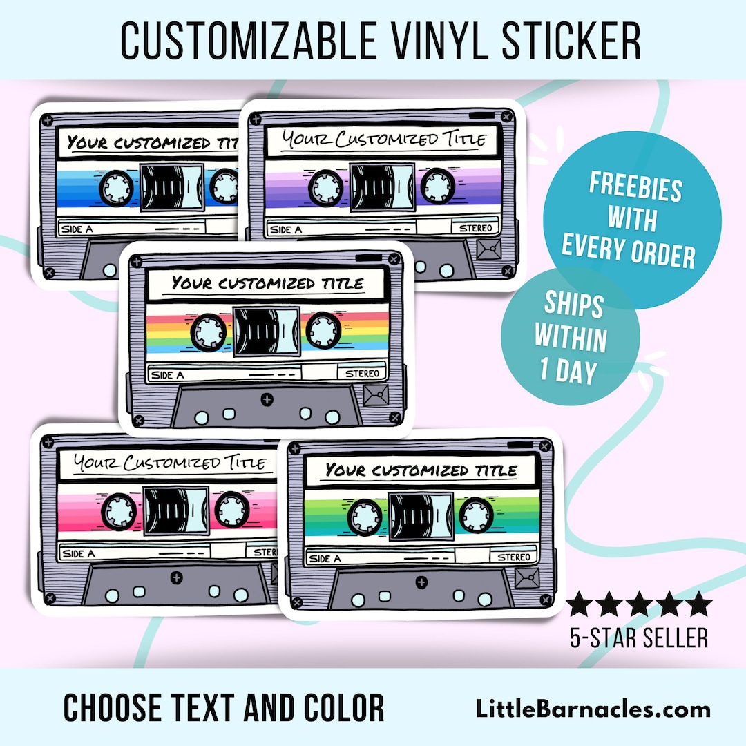 Customizable Mixtape Sticker Personalized Waterproof Vinyl Sticker ...