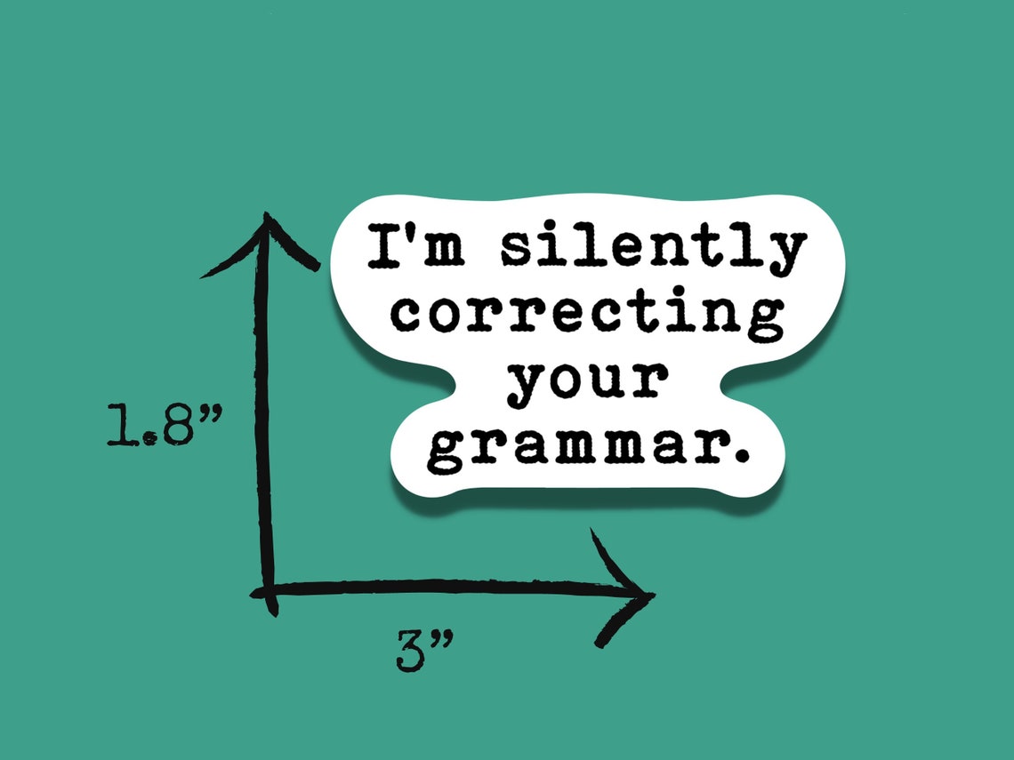 Grammar Sticker Waterproof Vinyl Sticker Coworker Gift Teacher Sticker ...