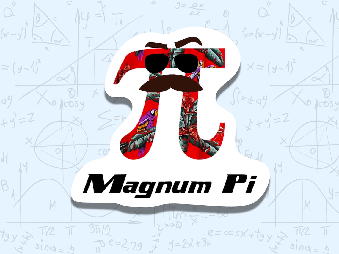 Magnum P.I. Sticker Waterproof Vinyl Sticker Gift for Pi Day - Etsy