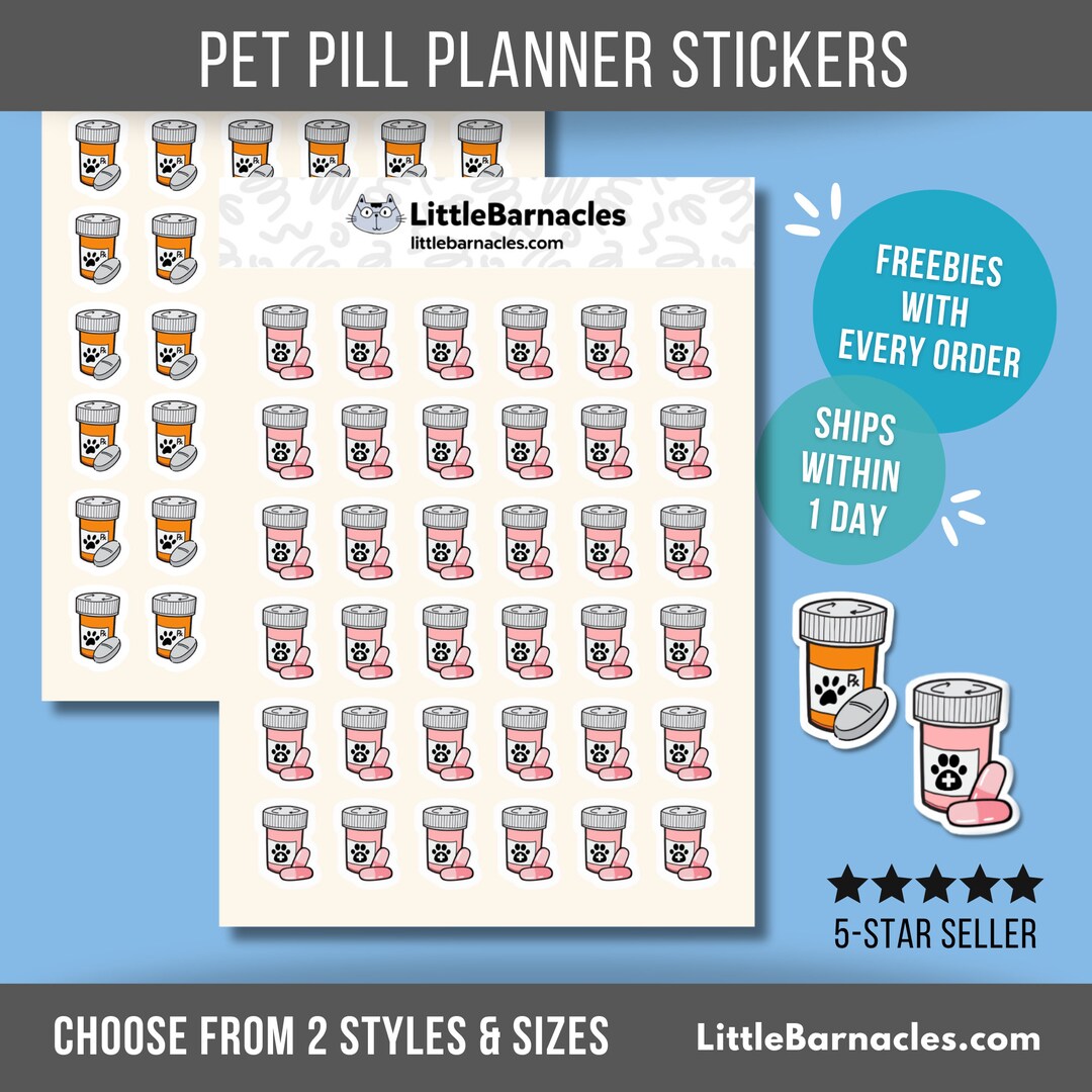 Pet Pill Reminder Planner Sticker Pet Medication Reminder Pet Health ...