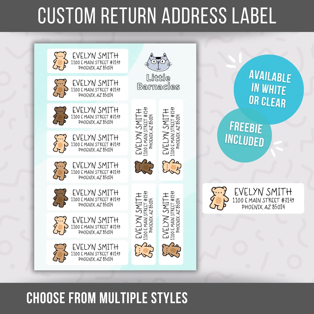 Custom Address Labels Return Address Labels Personalized Mailing Labels ...