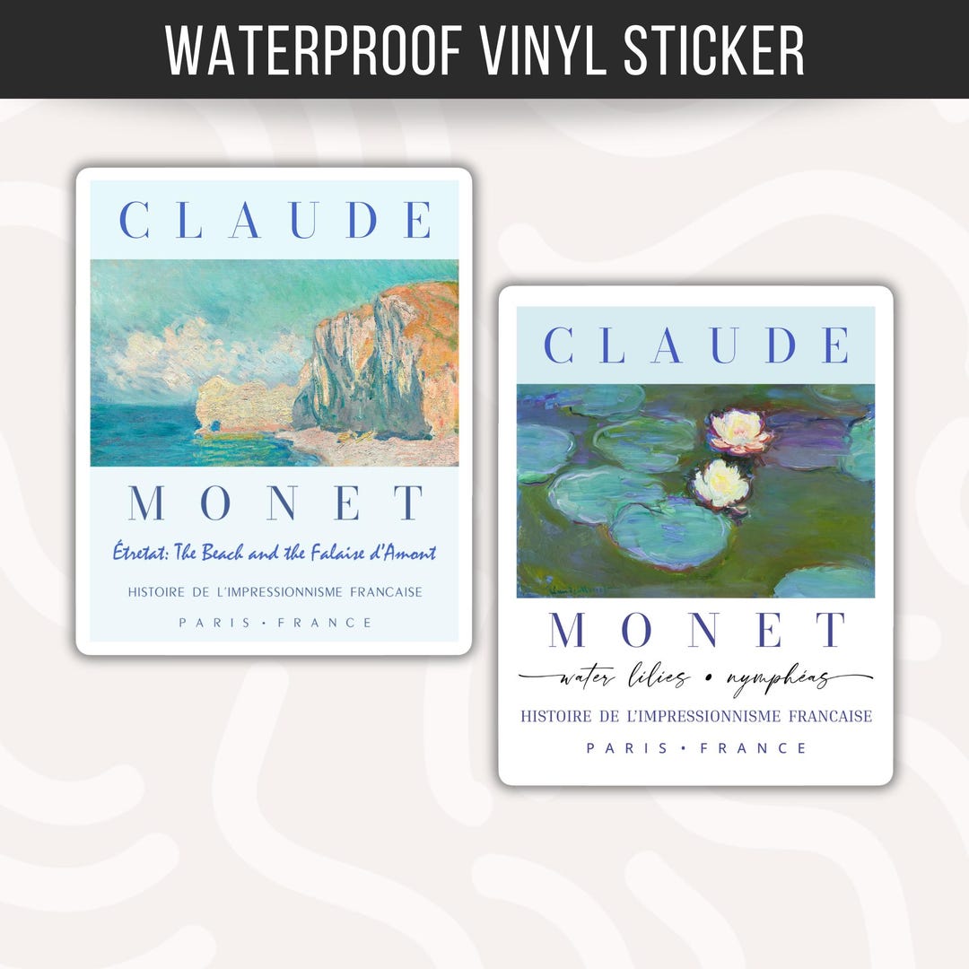 Claude Monet Sticker Waterproof Vinyl Sticker Floral Sticker Classic ...
