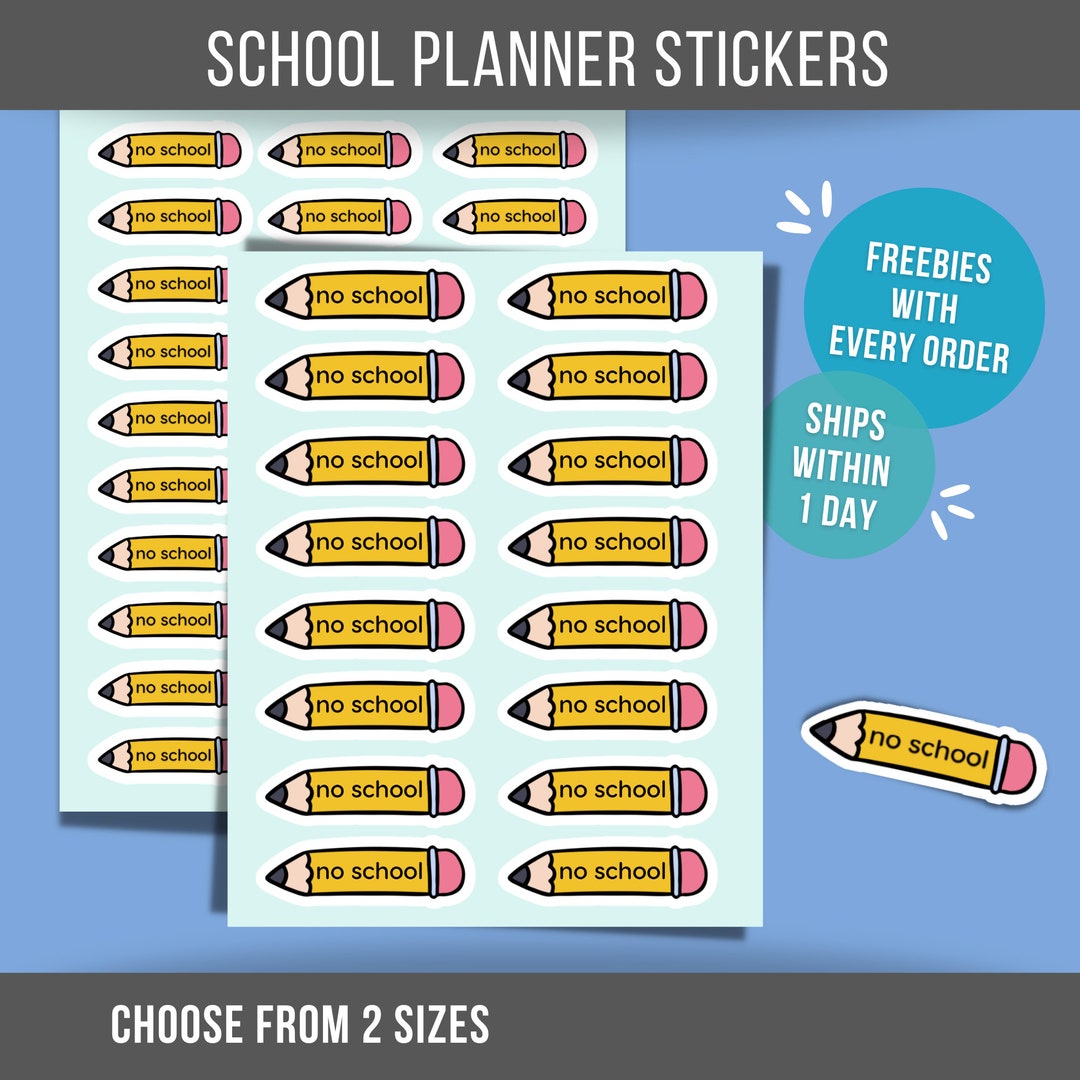 No School Planner Sticker Pencil Label Sticker School Organization ...