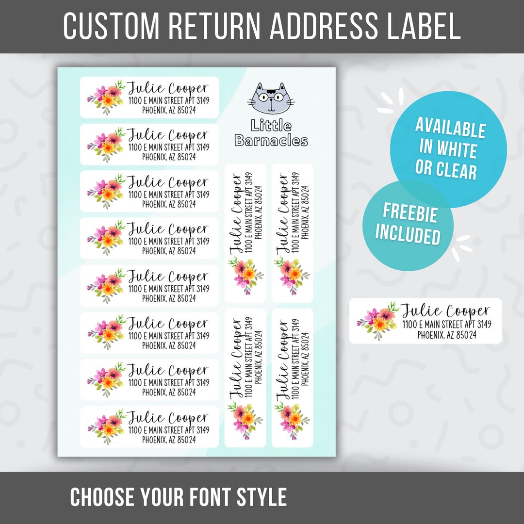 Custom Address Labels Return Address Labels Personalized Mailing Labels ...