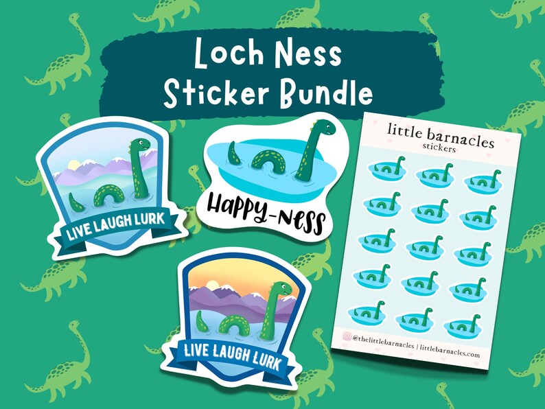 Loch Ness Monster Sticker Bundle for Nessie Lover Loch Ness - Etsy