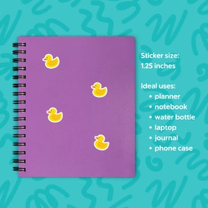 Mini Rubber Ducky Sticker Sheet Waterproof Vinyl Funny Duck Small ...