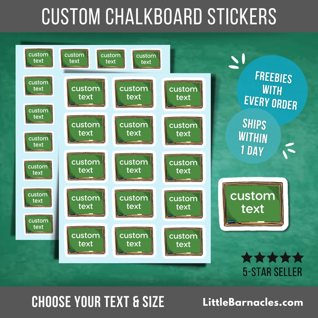 Custom School Label Sticker Chalkboard Planner Sticker School - Etsy
