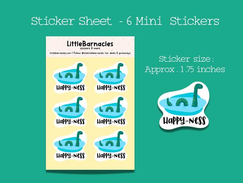 Mini Loch Ness Monster Sticker Sheet for Nessie Lover Loch Ness ...