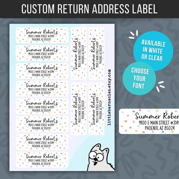 Personalized Colorful Address Labels - Etsy