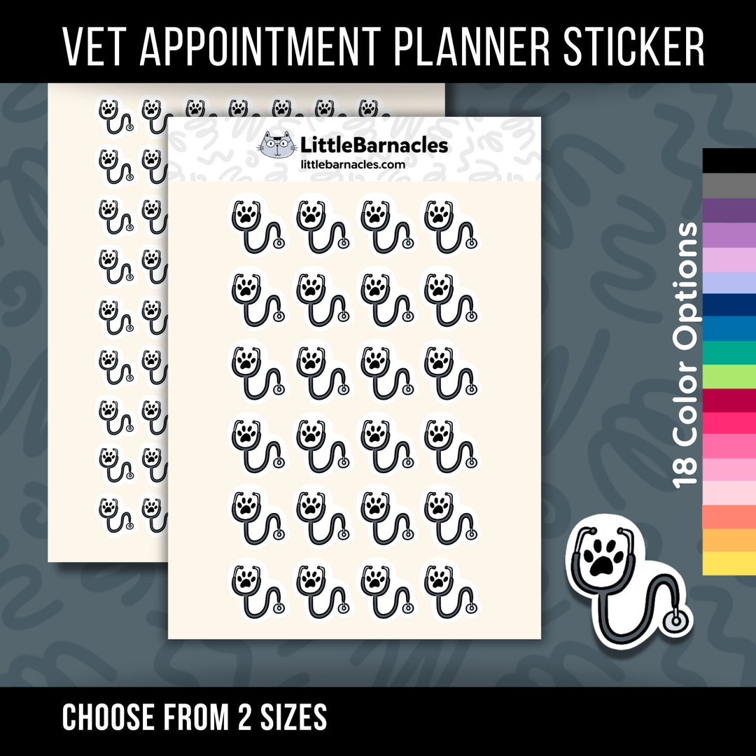 Pet Appointment Reminder Planner Sticker Vet Reminder Pet Health Label ...