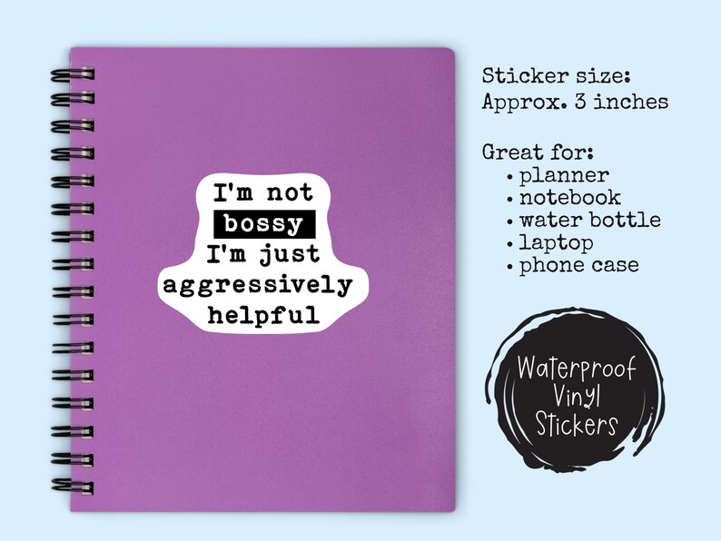 Bossy Sticker Waterproof Vinyl Sticker Gift for Boss Funny - Etsy